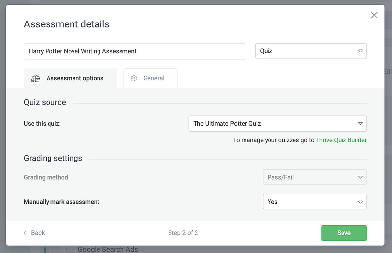 New: Assessments for Thrive Apprentice