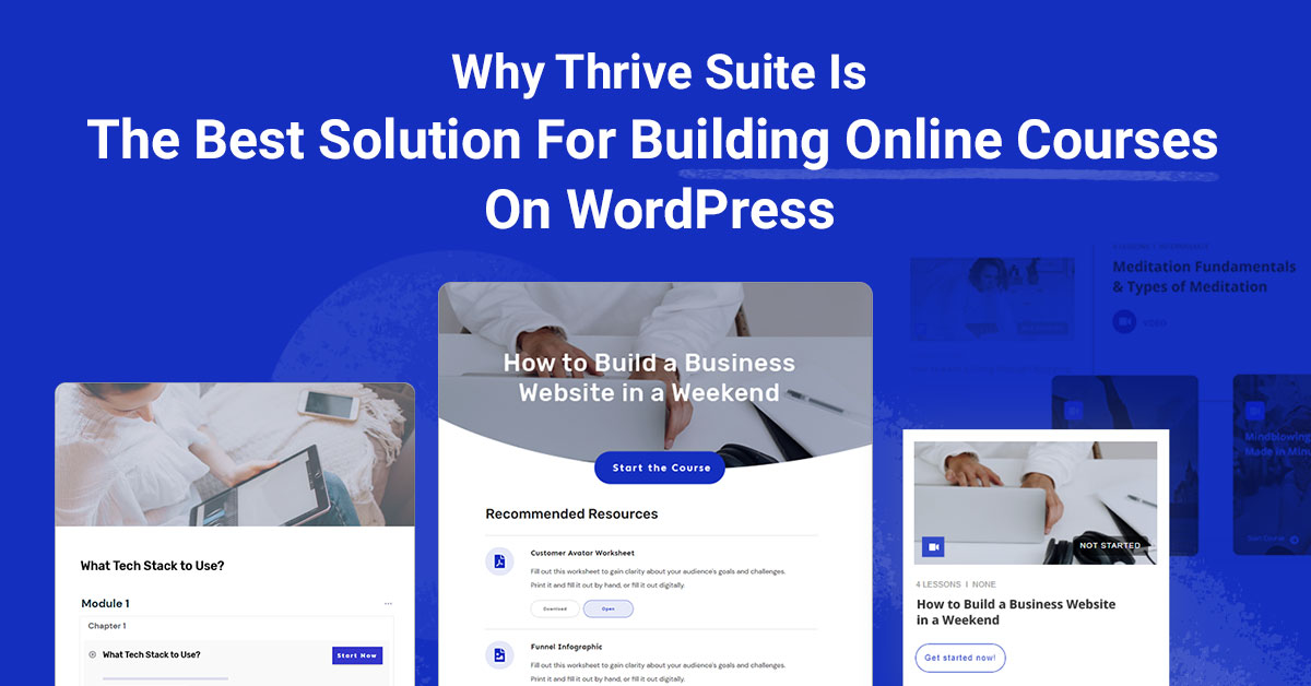 Thrive Suite to Build Online Courses on WordPress