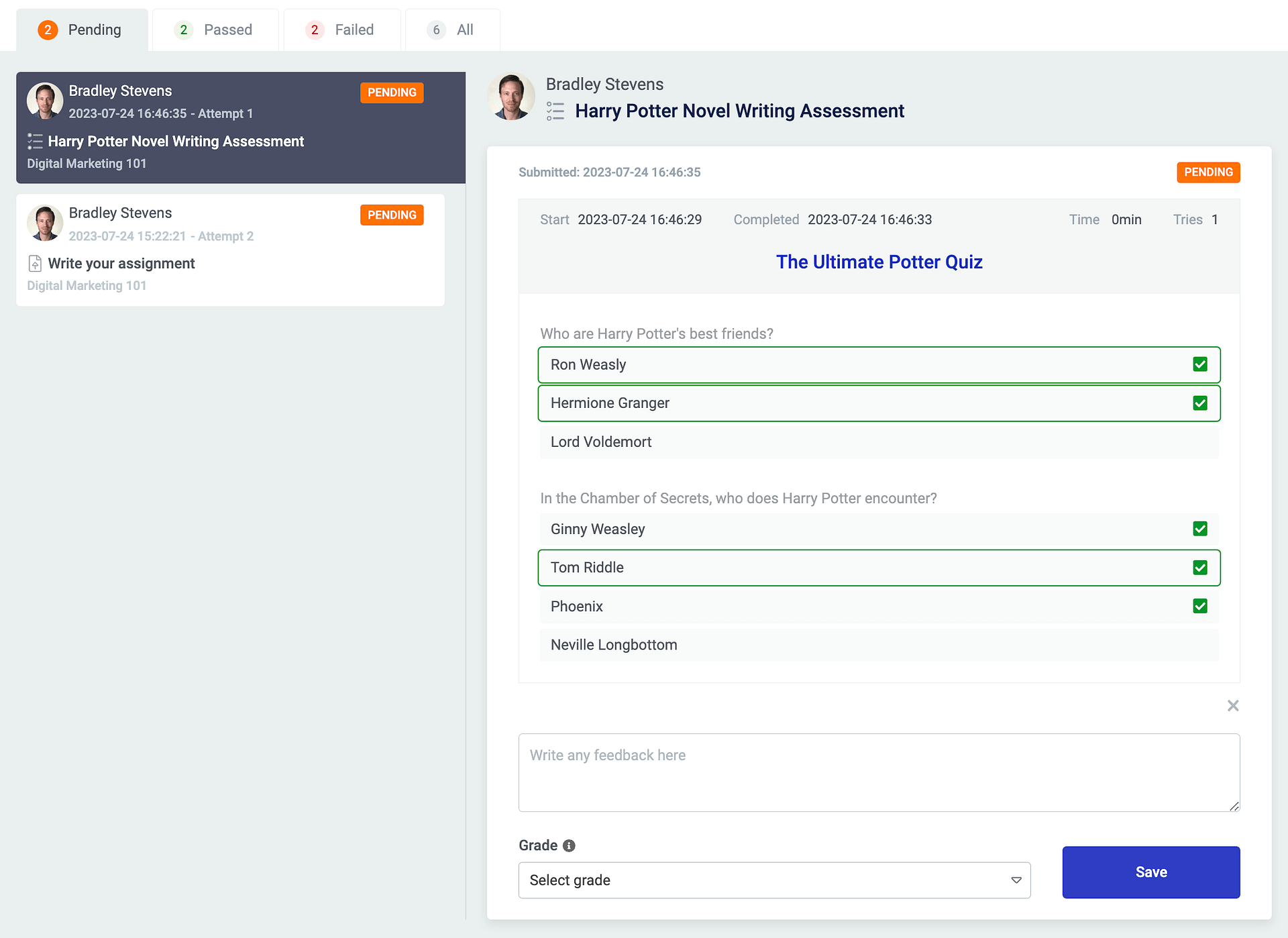 New: Assessments for Thrive Apprentice