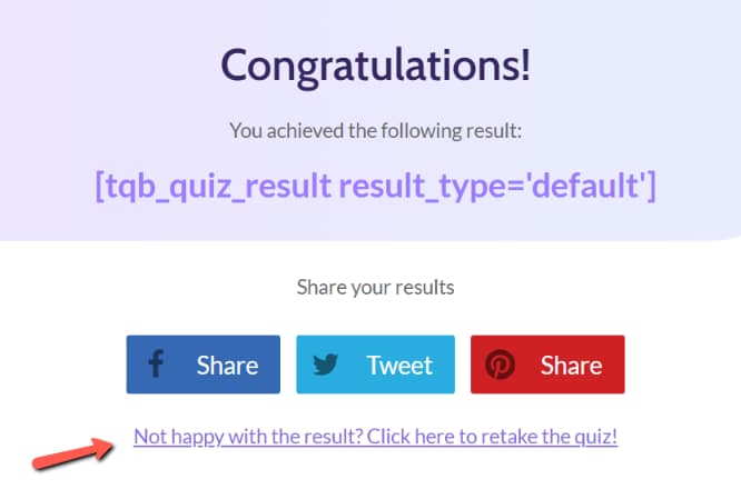 Adding a ‘Retake the Quiz’ Link/Button in the Quiz Results Page ...