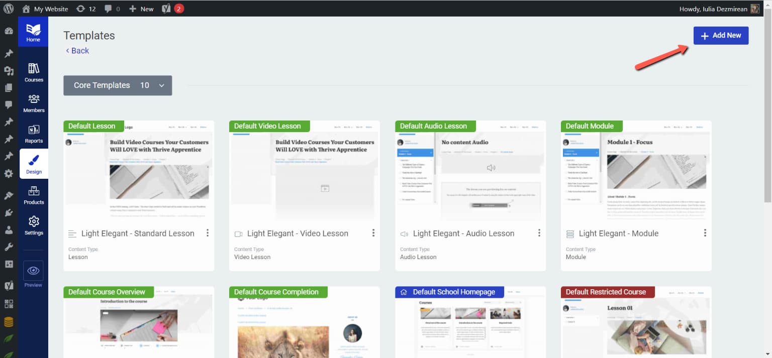 Adding a New Course Completion Template - Thrive Themes