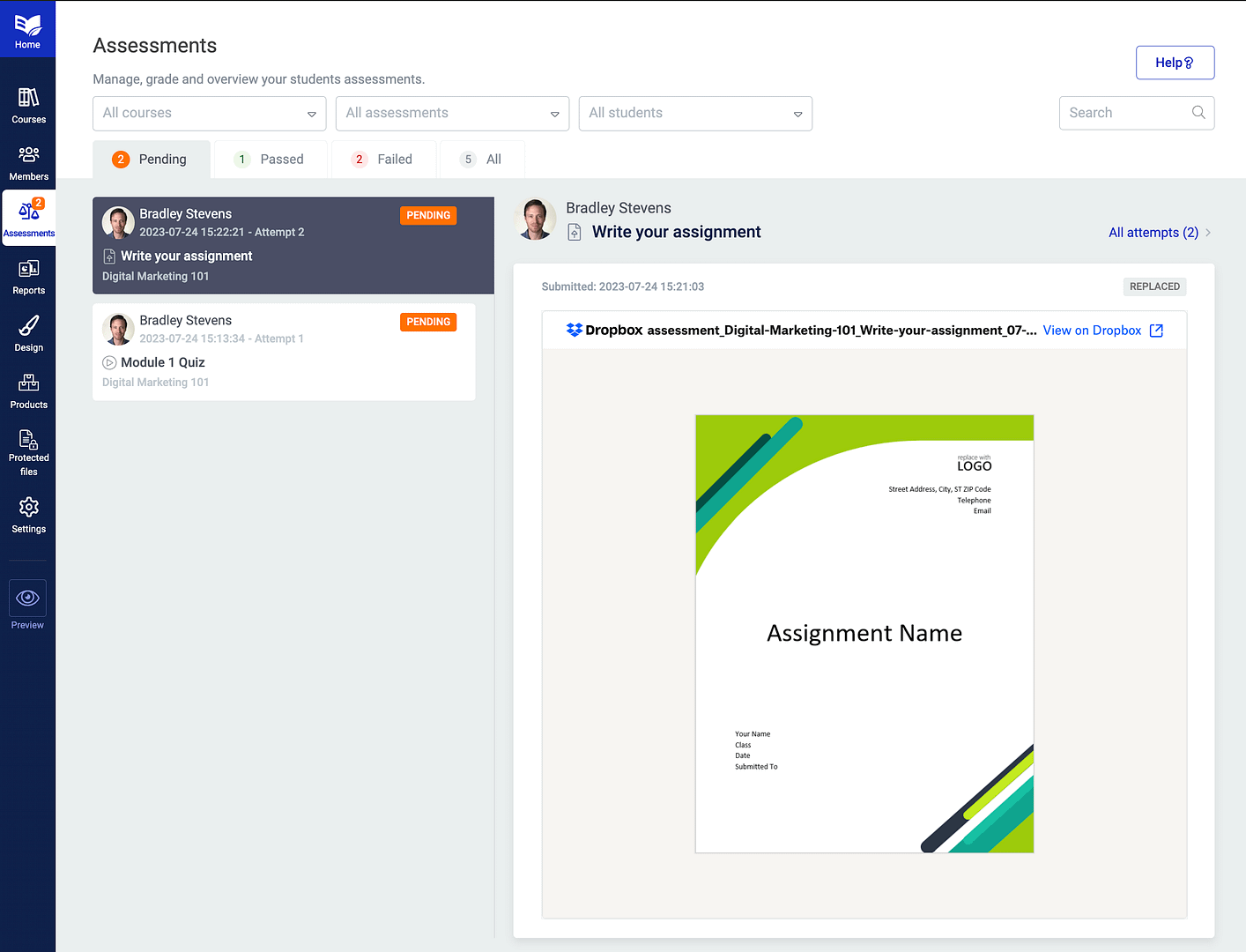 New: Assessments for Thrive Apprentice