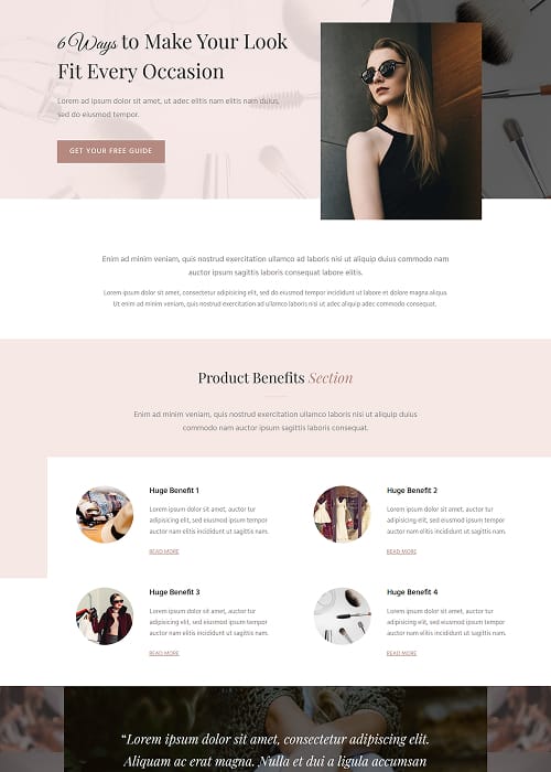 Chic Landing Page Templates - Thrive Themes