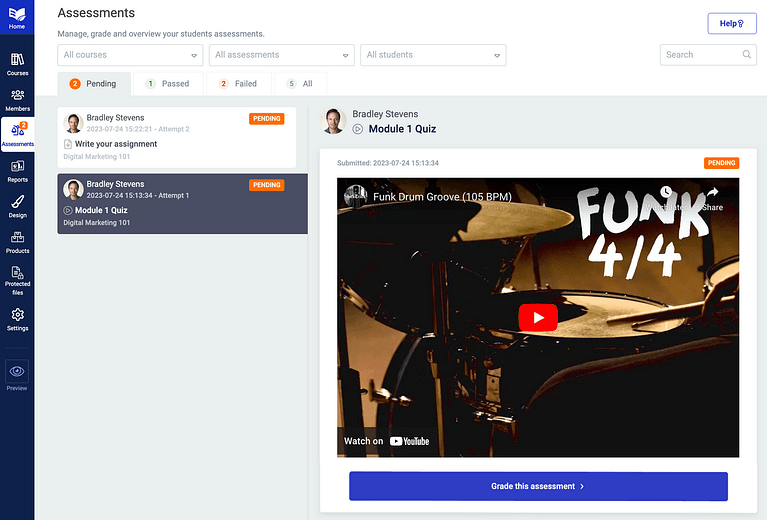 New: Assessments for Thrive Apprentice
