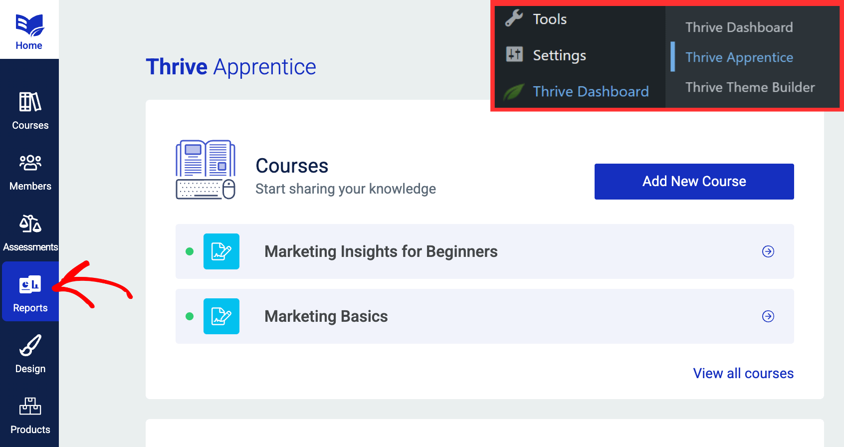 Using the Reports Section in Thrive Apprentice - Thrive Themes