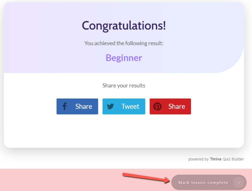 Changing the Notification for the ‘Mark Lesson as Complete’ Behavior ...